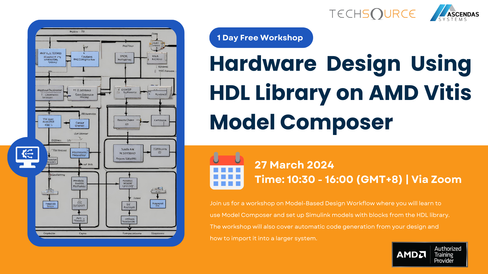 [1 Day Free Workshop] Hardware Design Using HDL Library on AMD Vitis Model Composer | 27 Mar ...